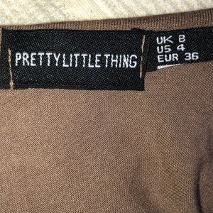 PrettyLittleThing | Tops | Pretty Little Thing Light Brown Crop Top ...